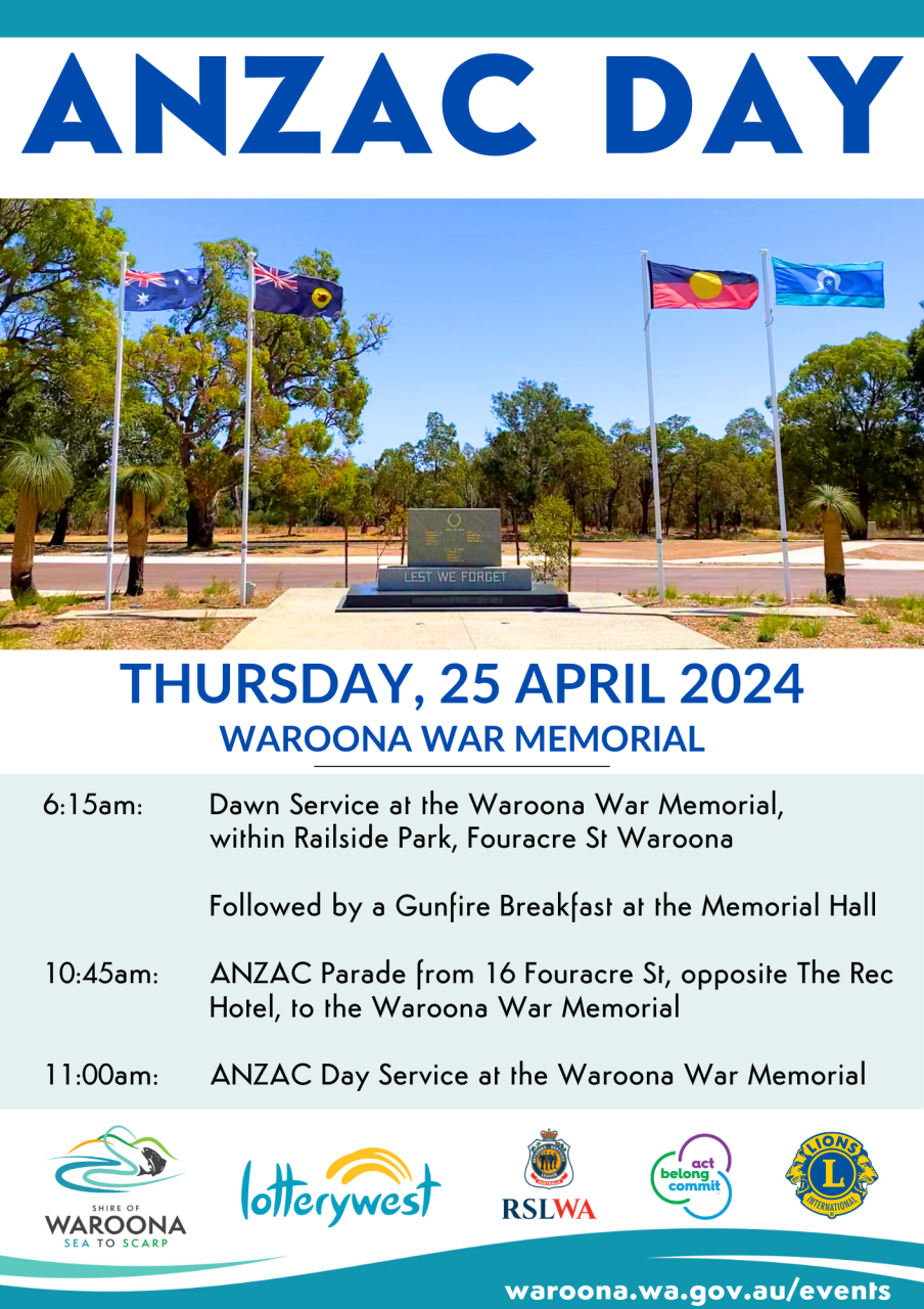 ANZAC Day 2024 » Shire of Waroona