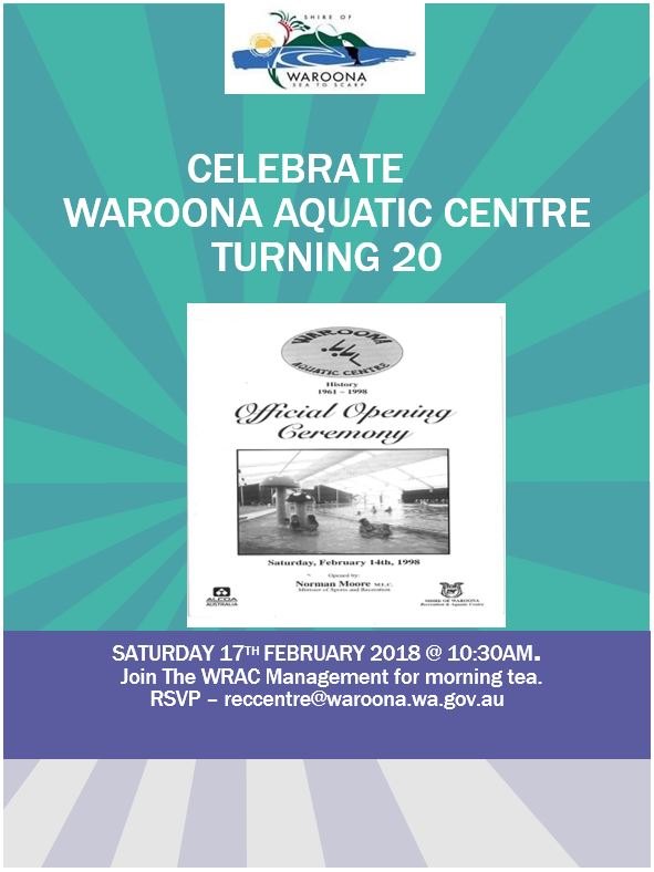 Waroona Aquatic Centre turns 20! » Shire of Waroona